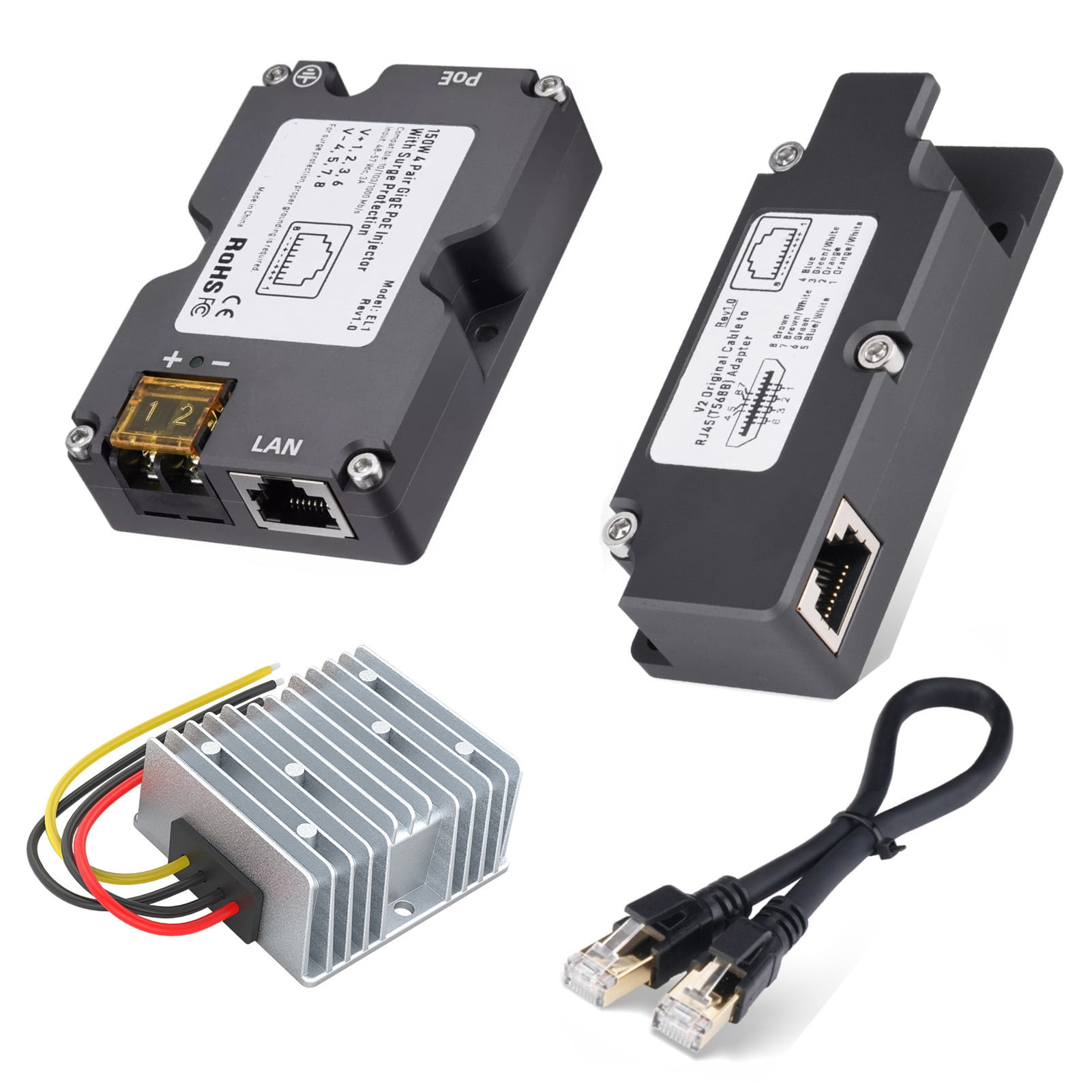 Adaptador Ethernet De Inyector PoE, Transmisión Rápida De Datos ...