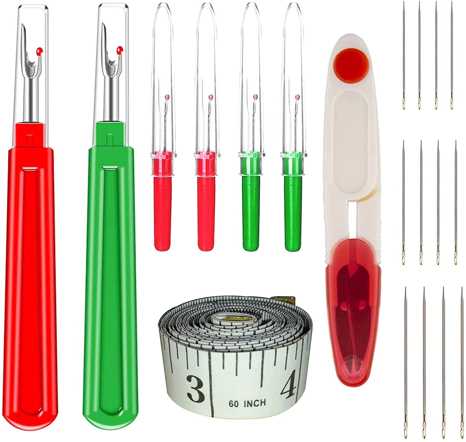 Seam Ripper and Thread Remover Kit, 2 Large and 4 Small Sewing Stitch ...