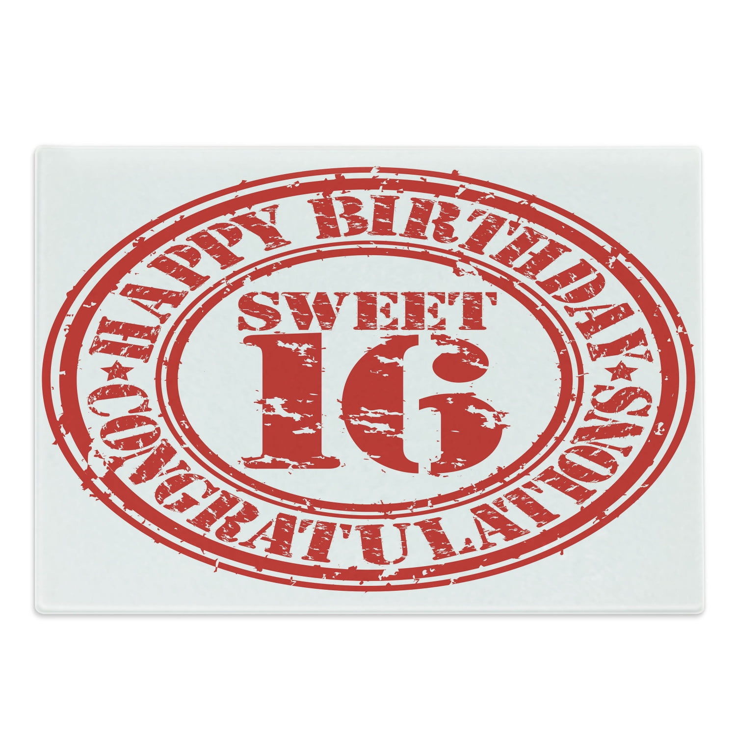 16th Birthday Cutting Board, Vintage Rubber Stamp Old Fashioned ...