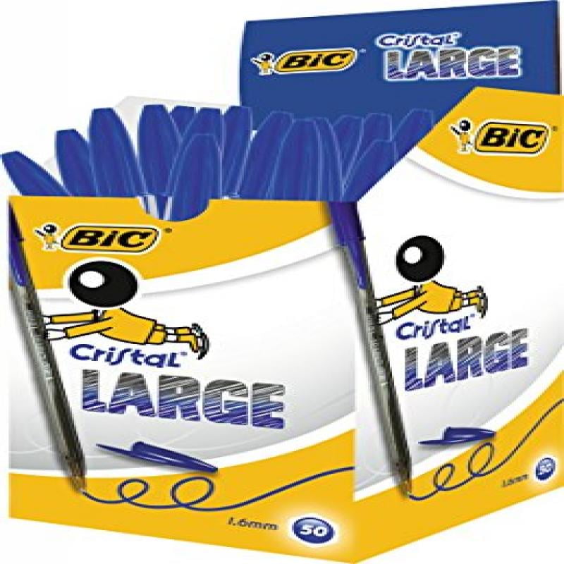 BIC CRISTAL LARGE 1.6MM BLUE 880656 - Walmart.com