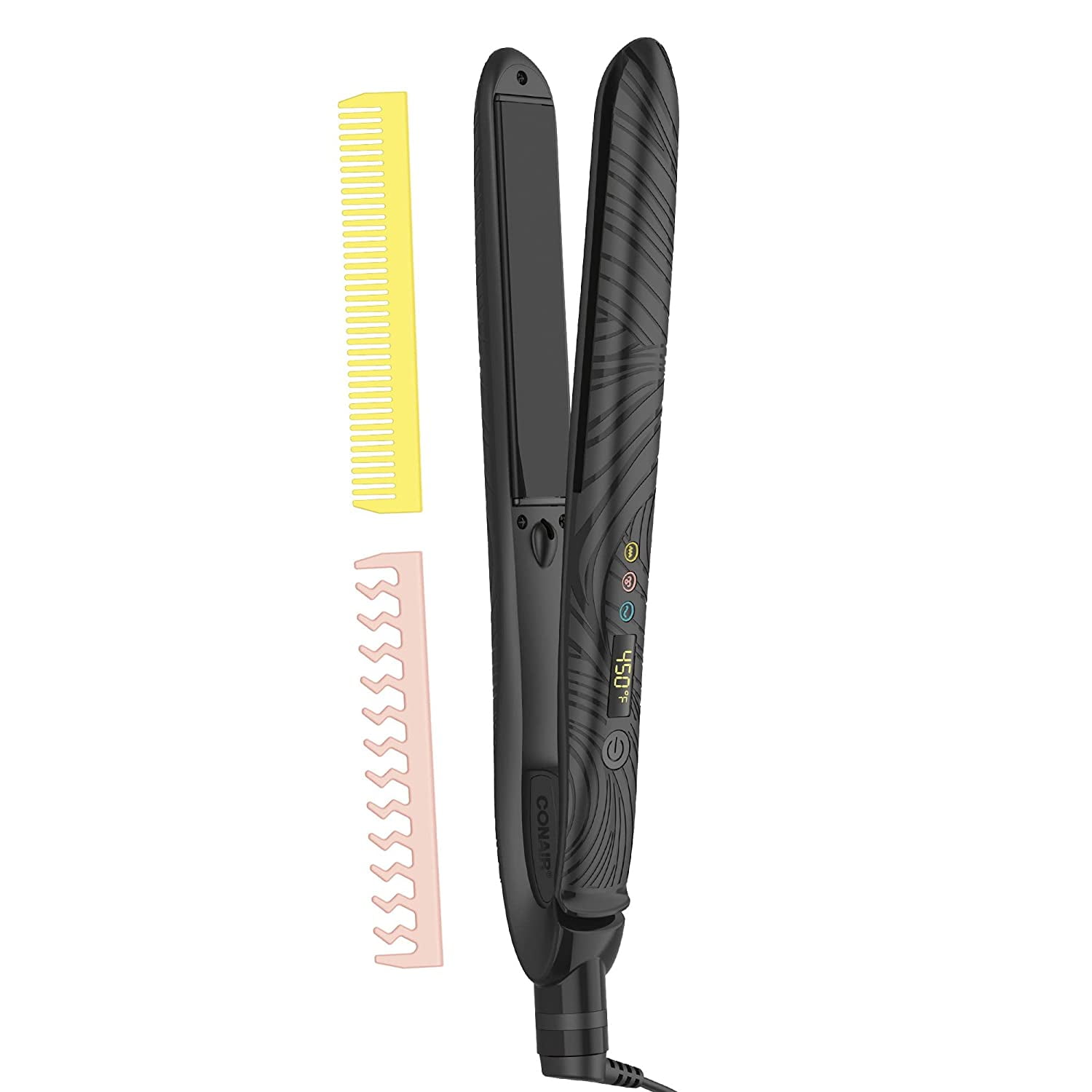 Conair The Curl Collective 1-inch Ceramic Flat Iron with Comb Guides ...