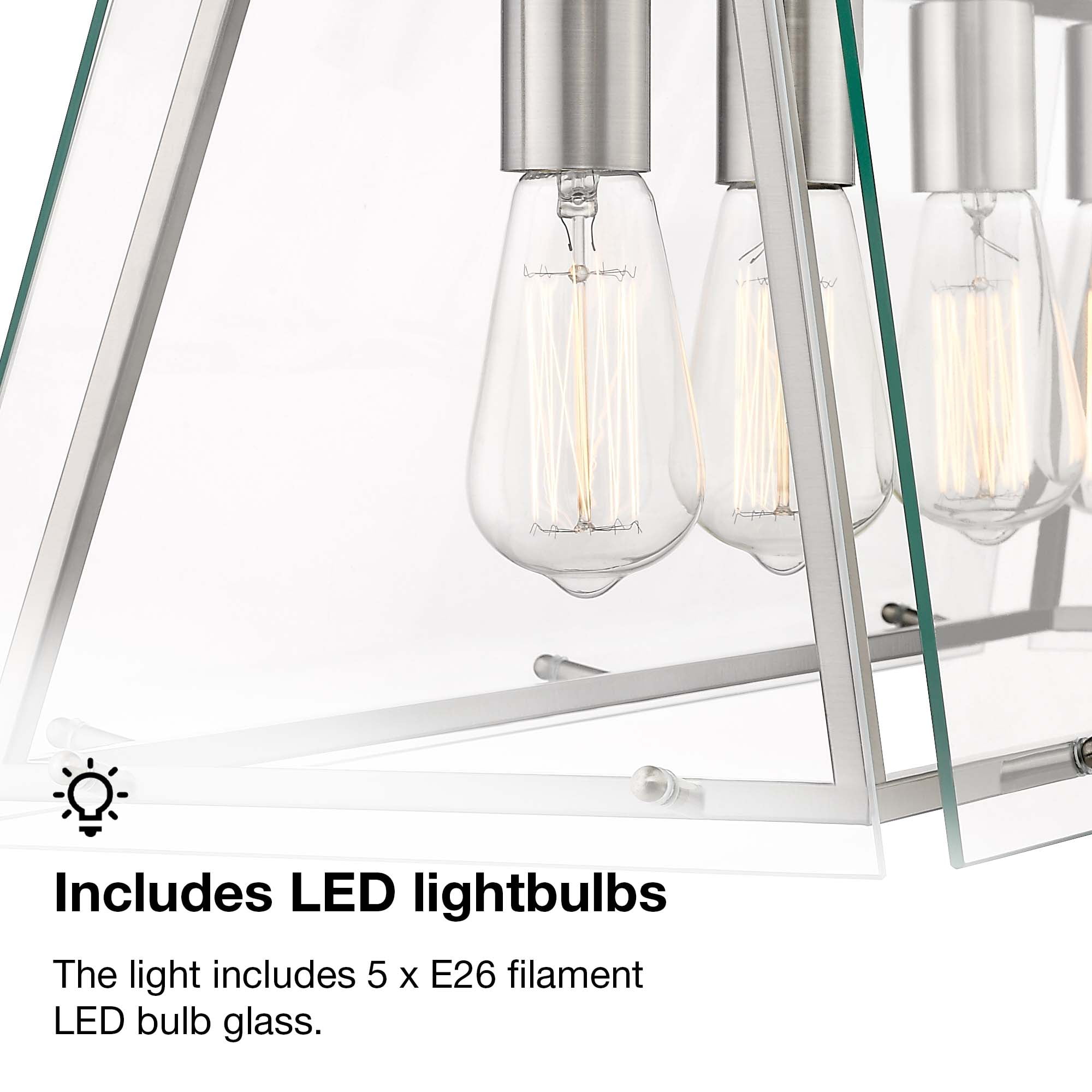 Buy Evan V Brushed Nickel Linear Modern Clear Glass Linear LED Pendant ...