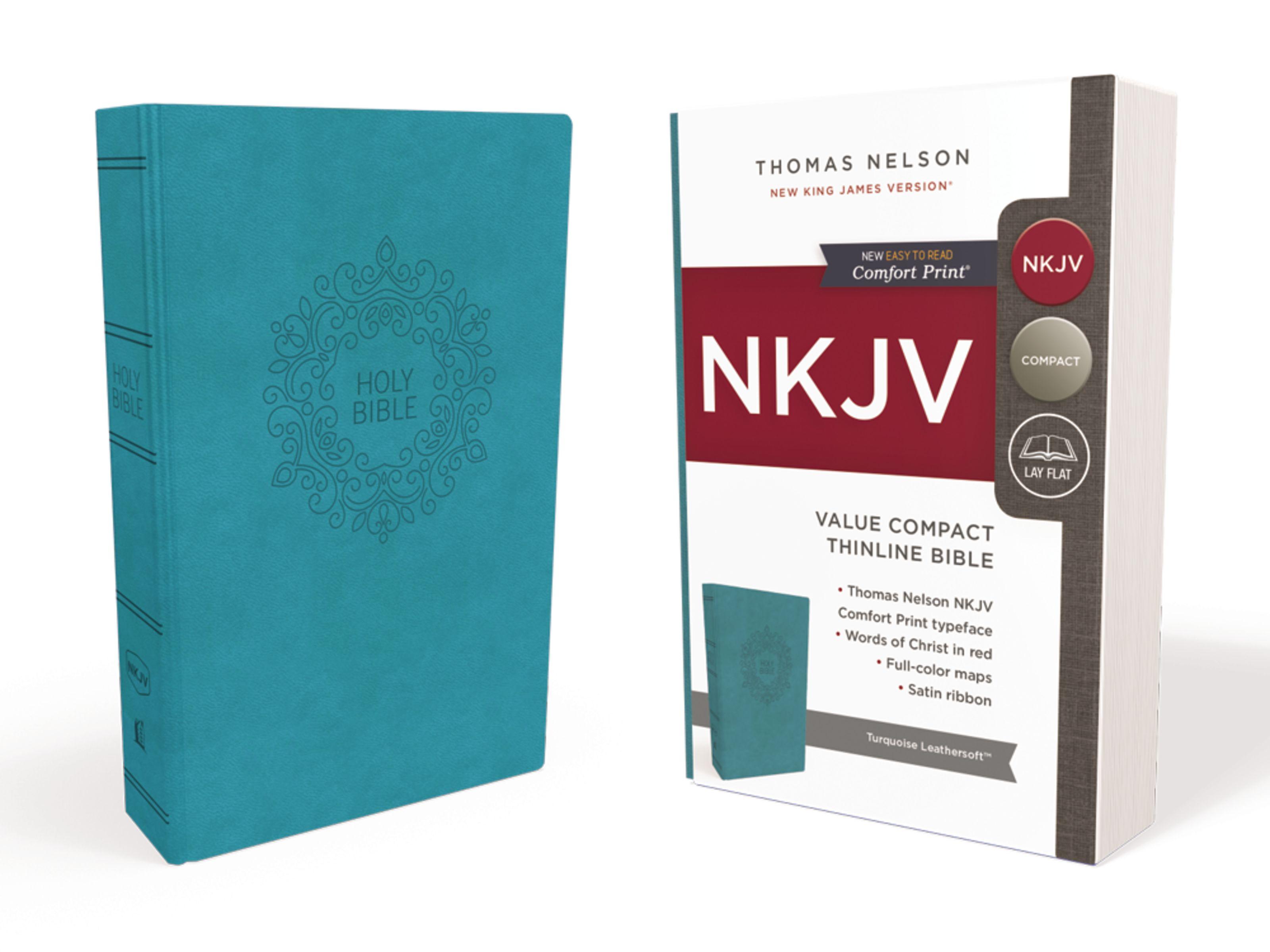 NKJV Value Thinline Bible Compact Imitation Leather Blue Red