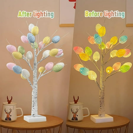 Homely Desktop Ornament LED Tree Lamp Easter Egg Room Decorative Lamp ...