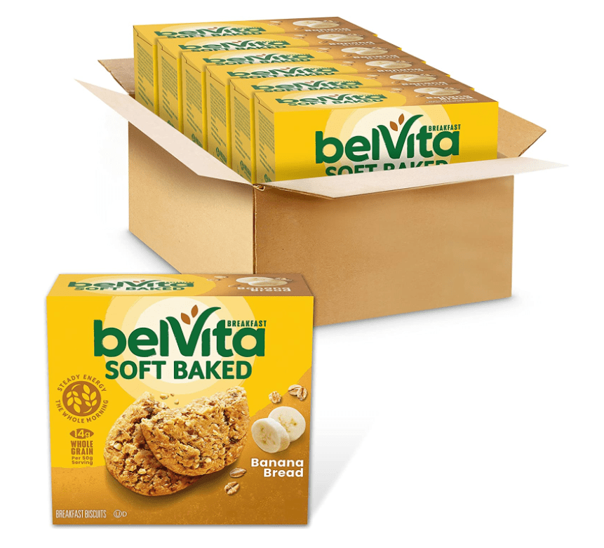 belVita Soft Baked Banana Bread Breakfast Biscuits, 6 Boxes of 5 Packs ...
