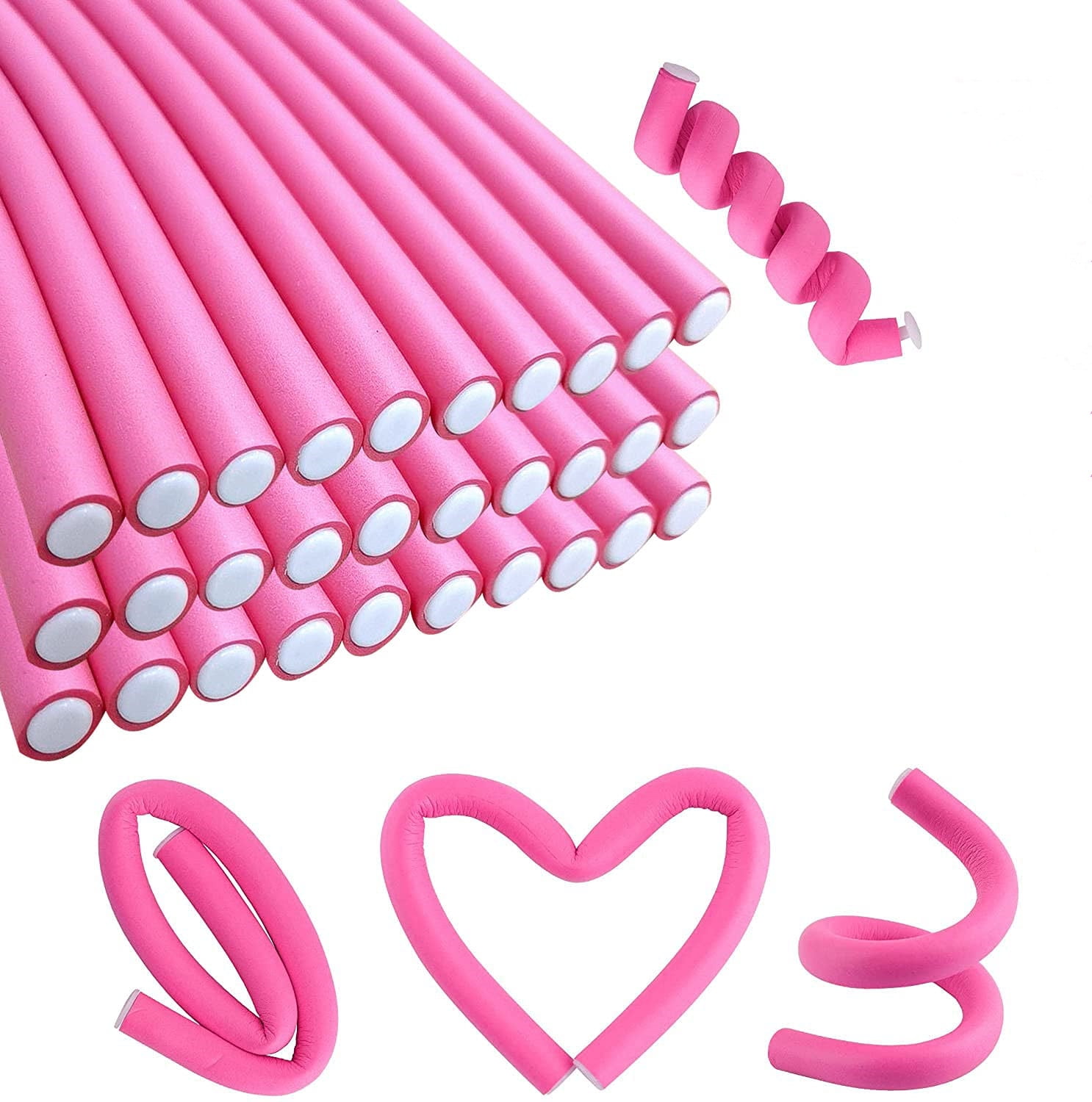 20 Pieces Flexible Curling Rods Twist Foam Hair Rollers Soft Foam No ...