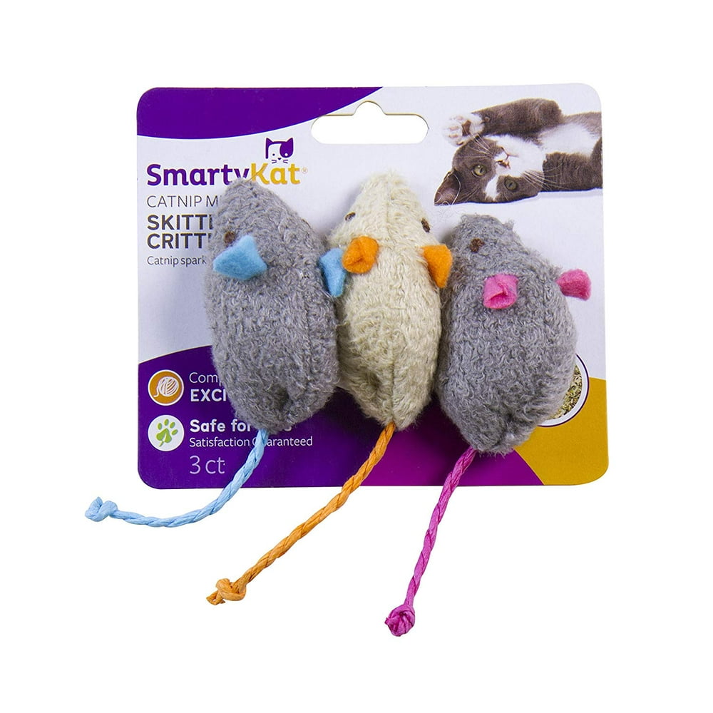 Skitter Critters Cat Toy Catnip Mice, 3/pkg, Three adorable mice spiked ... Skitter Critters Cat Toy Catnip Mice, 3/pkg, Three adorable mice spiked ...