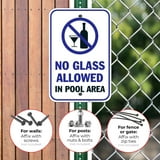 Pool Rules Sign, No Glass Allowed in Pool Area, - Walmart.com
