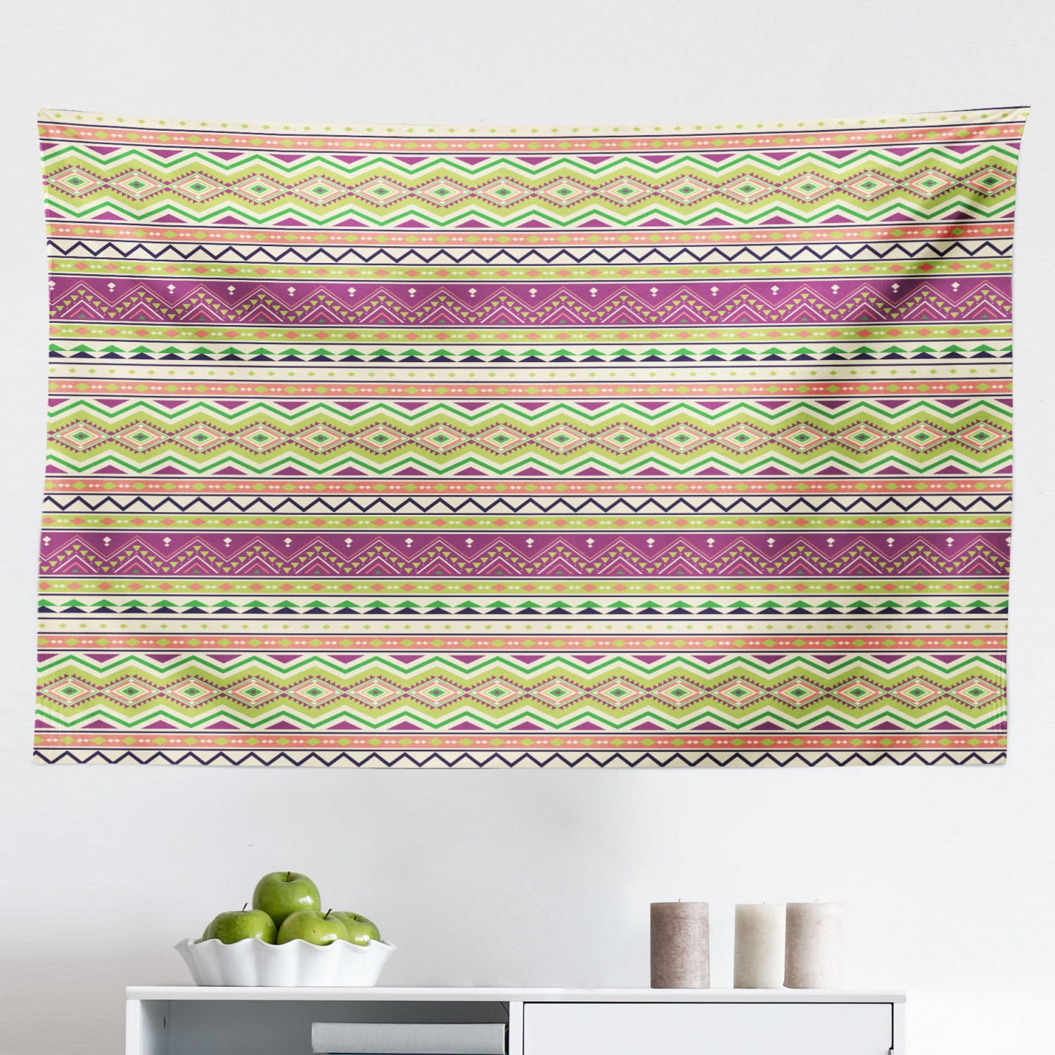 Aztec Tapestry, Rhythmic Geometric Lines and Triangles in Mexican Style ...