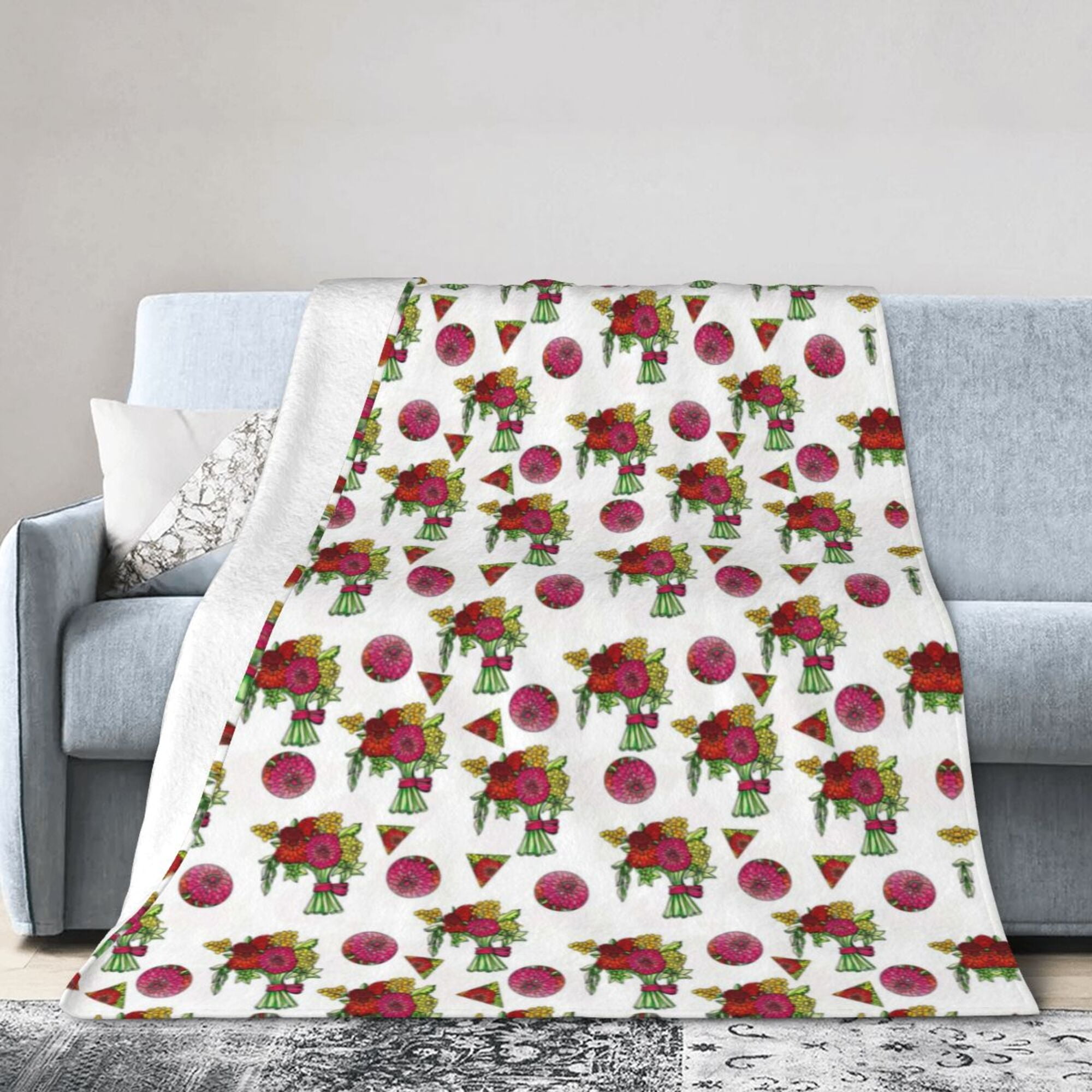ZICANCN Anti-Pilling Flannel Bed Throw Blankets Flowers Flora , Couch ...