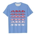 JIAYUE Tops For Kids Valentines Day Cartoon Print Short Sleeve Crew ...