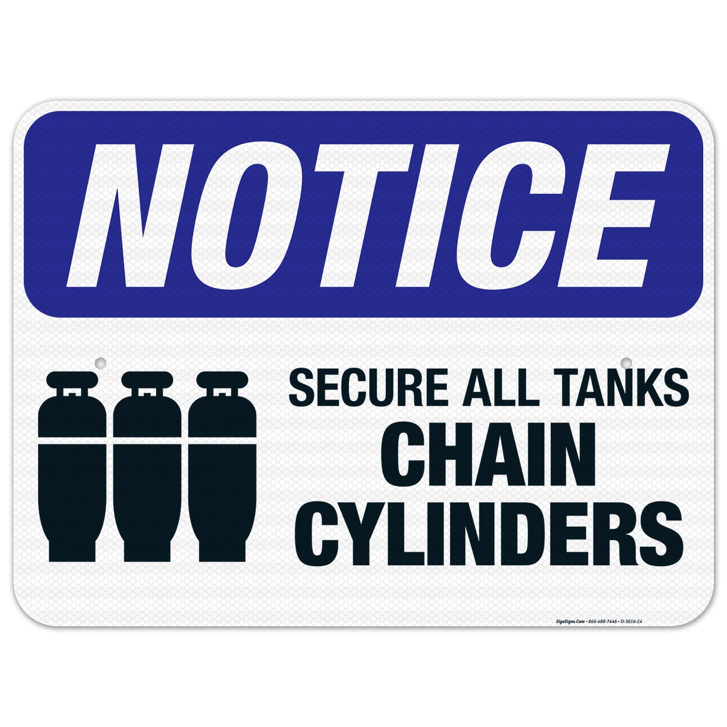 Secure All Tanks, Chain Cylinders Sign, OSHA Notice Sign, 18x24 ...