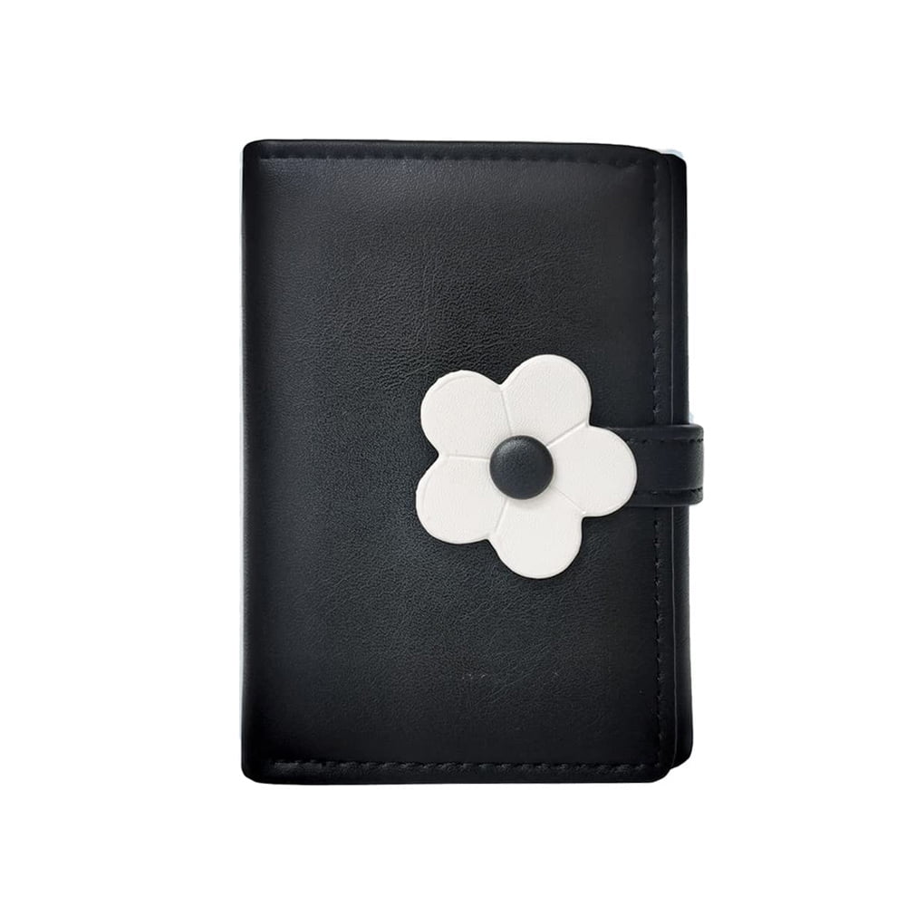 Simple and cute small flower student wallet, fashionable three-fold ...