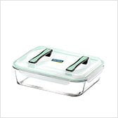 Rectangular Handy Tempered glass Food container 4500ml - glasslock ...