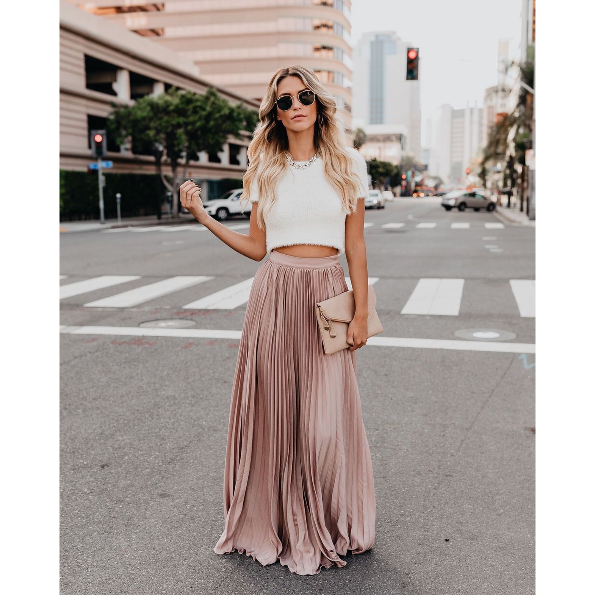 Click here for Herbert Womens High Waist Pleated Maxi Skirt  A-Li... prices