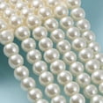 15 Strand Glass Pearl Beads Strands Pearlized Round Creamy White 8mm ...