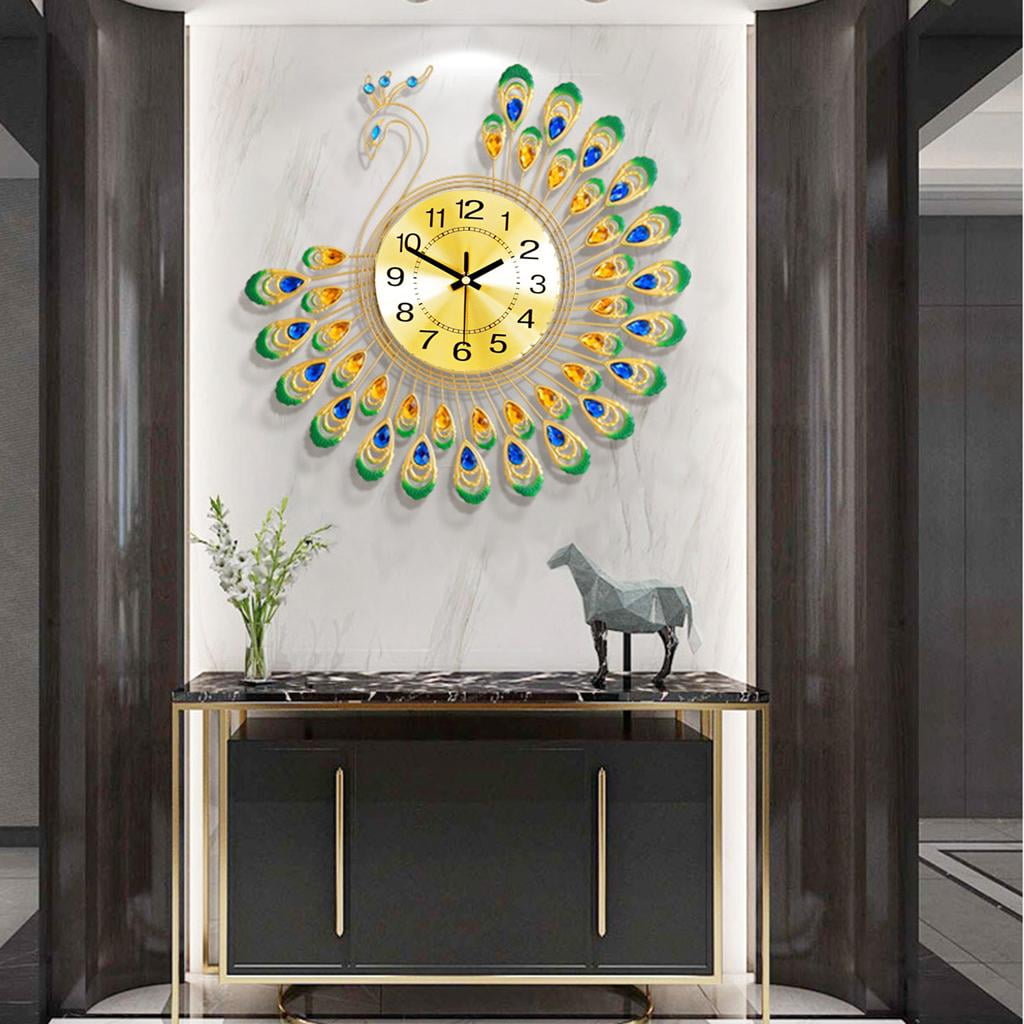 Click here for Elodie European Peacock Wall Clock Silent Battery... prices