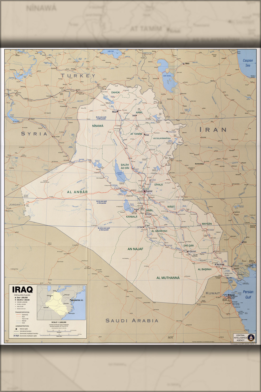 24"x36" Gallery Poster, cia map of iraq 2003 - Walmart.com