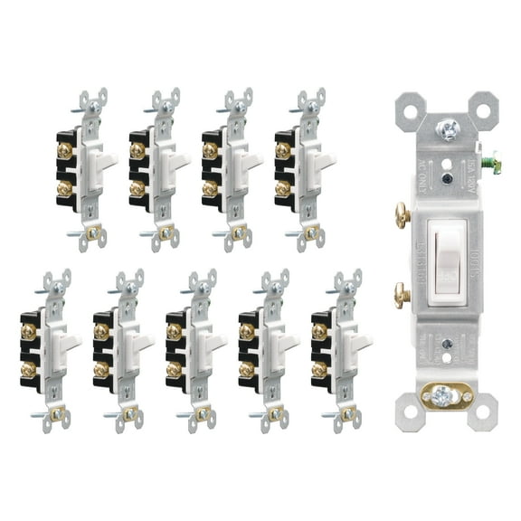 Leviton 1221-2I 20A 120/277V, Toggle Single-Pole Ac Quiet Switch Self ...