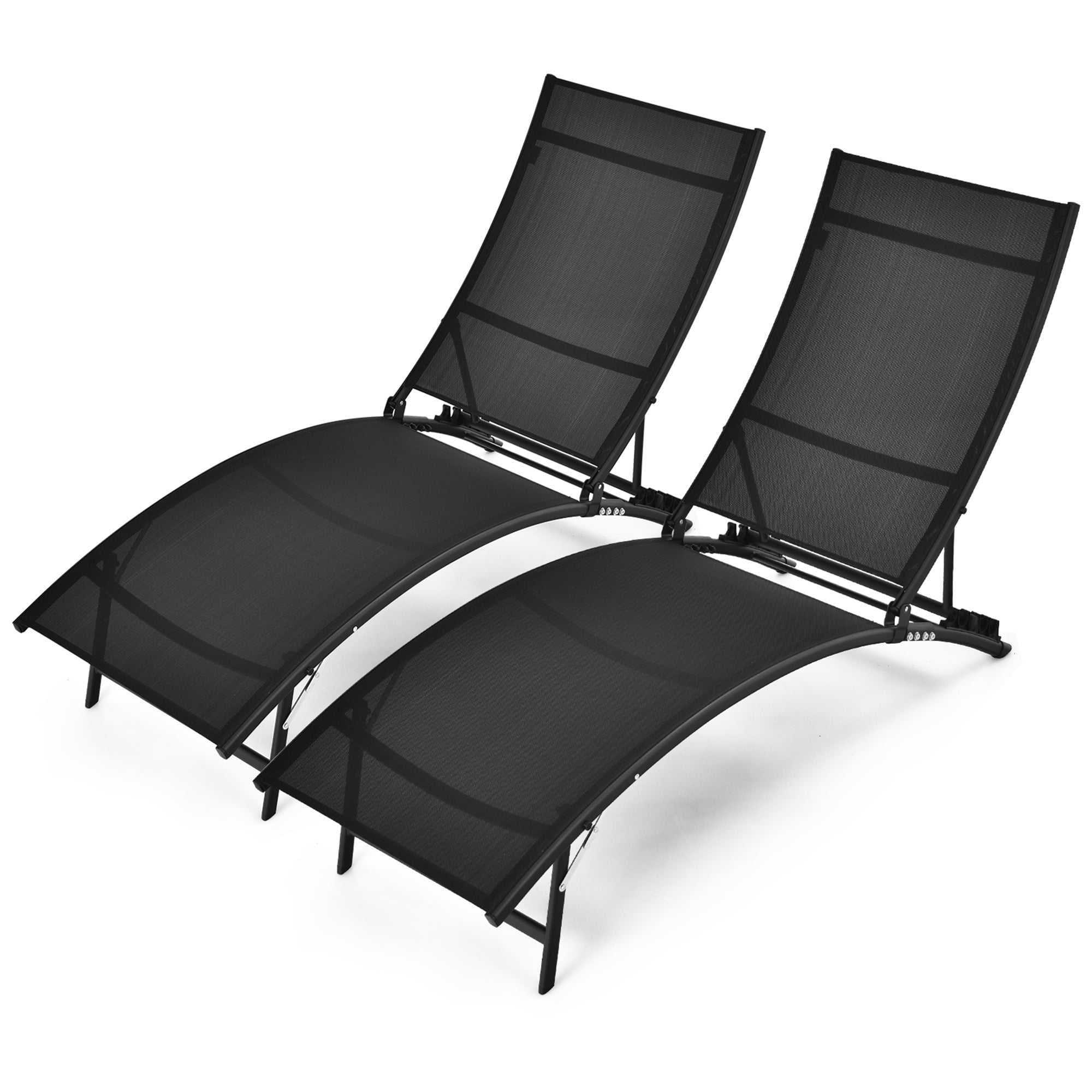 Click here for Gymax 2pcs Outdoor Patio Foldable Chaise Lounge Se... prices