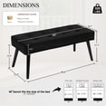 Entryway Bench, Modern Ottoman End of Bed Bench with Wood Legs ...