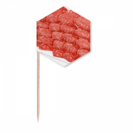 Steak Raw Meat Food Texture Toothpick Flags Cupcake Picks Party ...