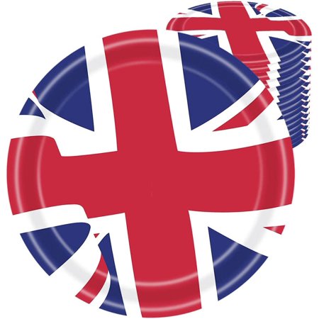 9" Union Jack Paper Plates,16Pcs Jubilee Decorations 2022 Plates Union ...