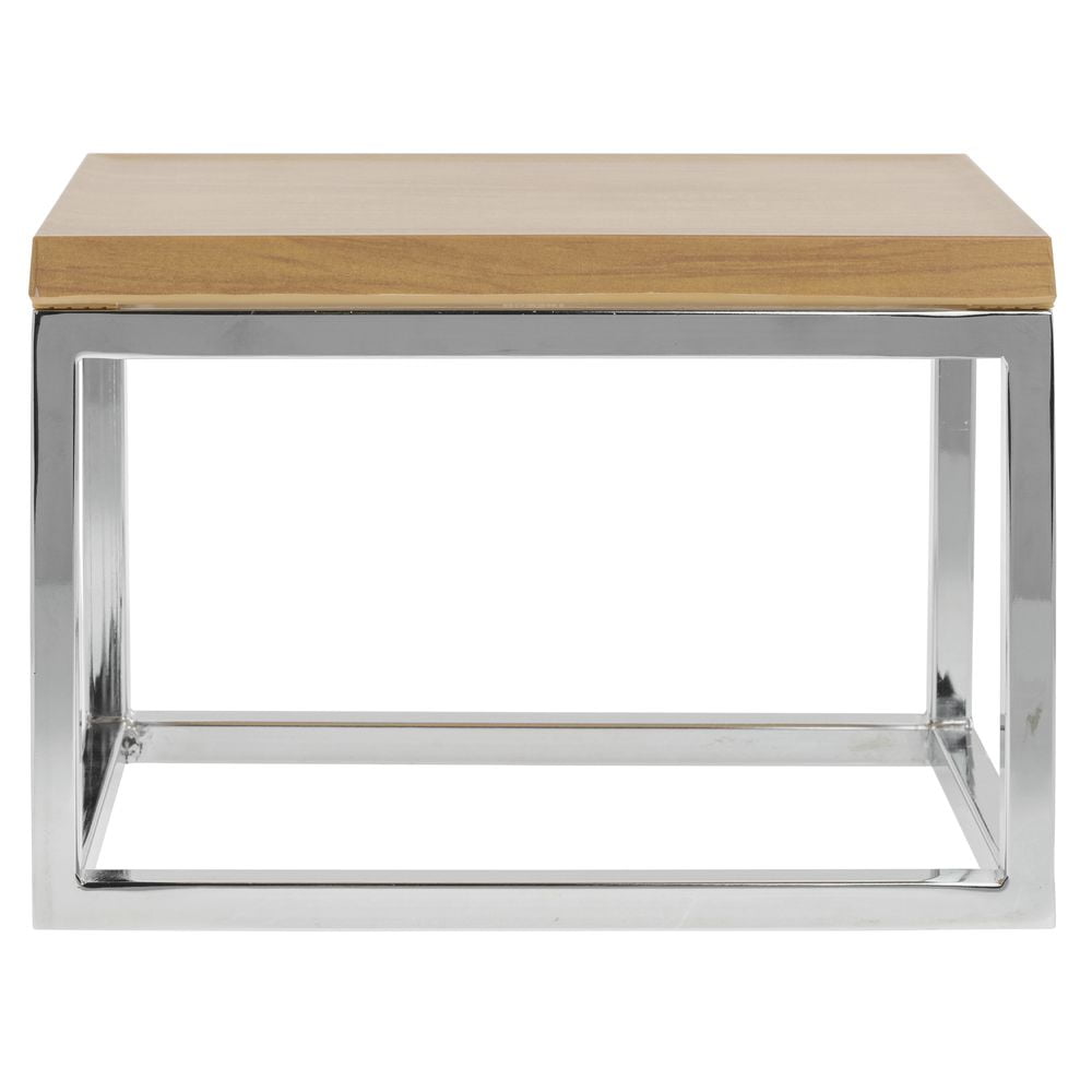 HUBERT® Chrome Display Riser with Butcher Block Top - 7"H - Walmart.com