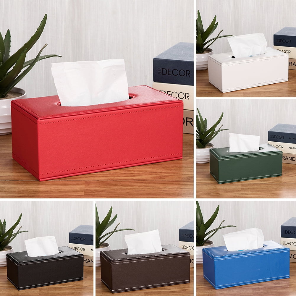 Hesroicy Household Faux Leather Tissue Box Storage Case Hotel ...