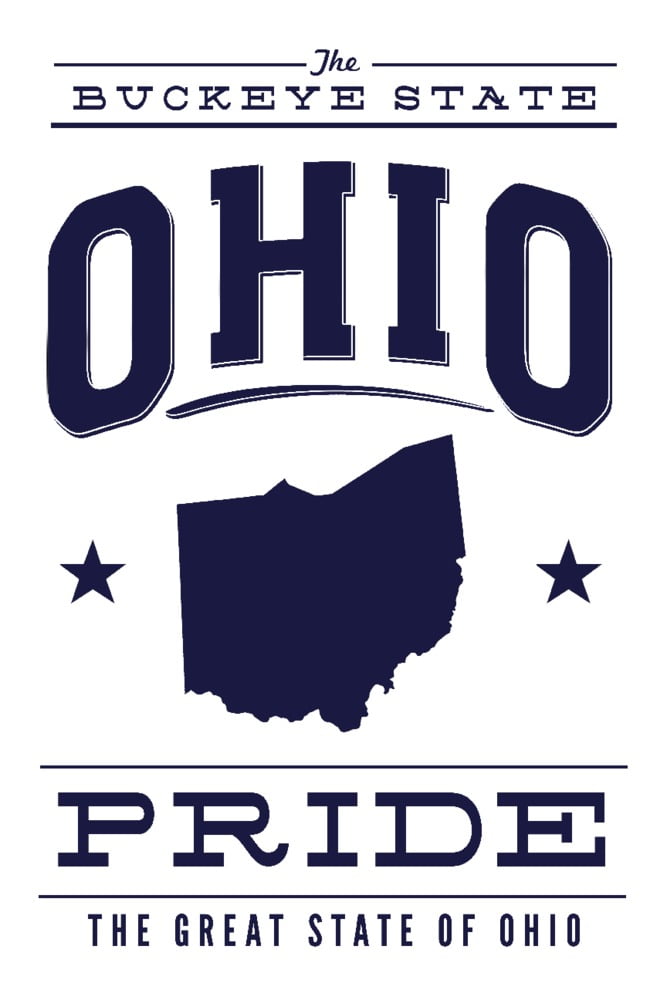 Ohio State Pride, Blue on White (36x54 Giclee Gallery Art Print, Vivid ...