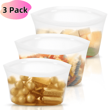 ideaTech Reusable Food Storage Bags, 24 Pack, Leakproof Freezer ...