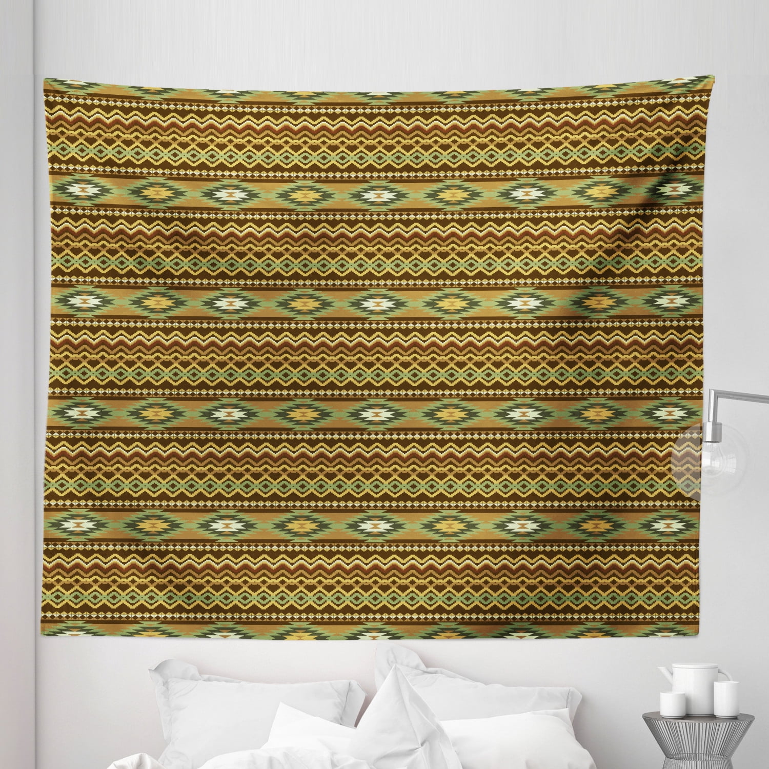 Native Tapestry, Prehistoric Old Fashioned Indigenous Pattern Print ...