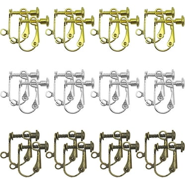 48Pcs 4 Style 2 Colors Clip-on Earring Accessories Brass Clip-on ...