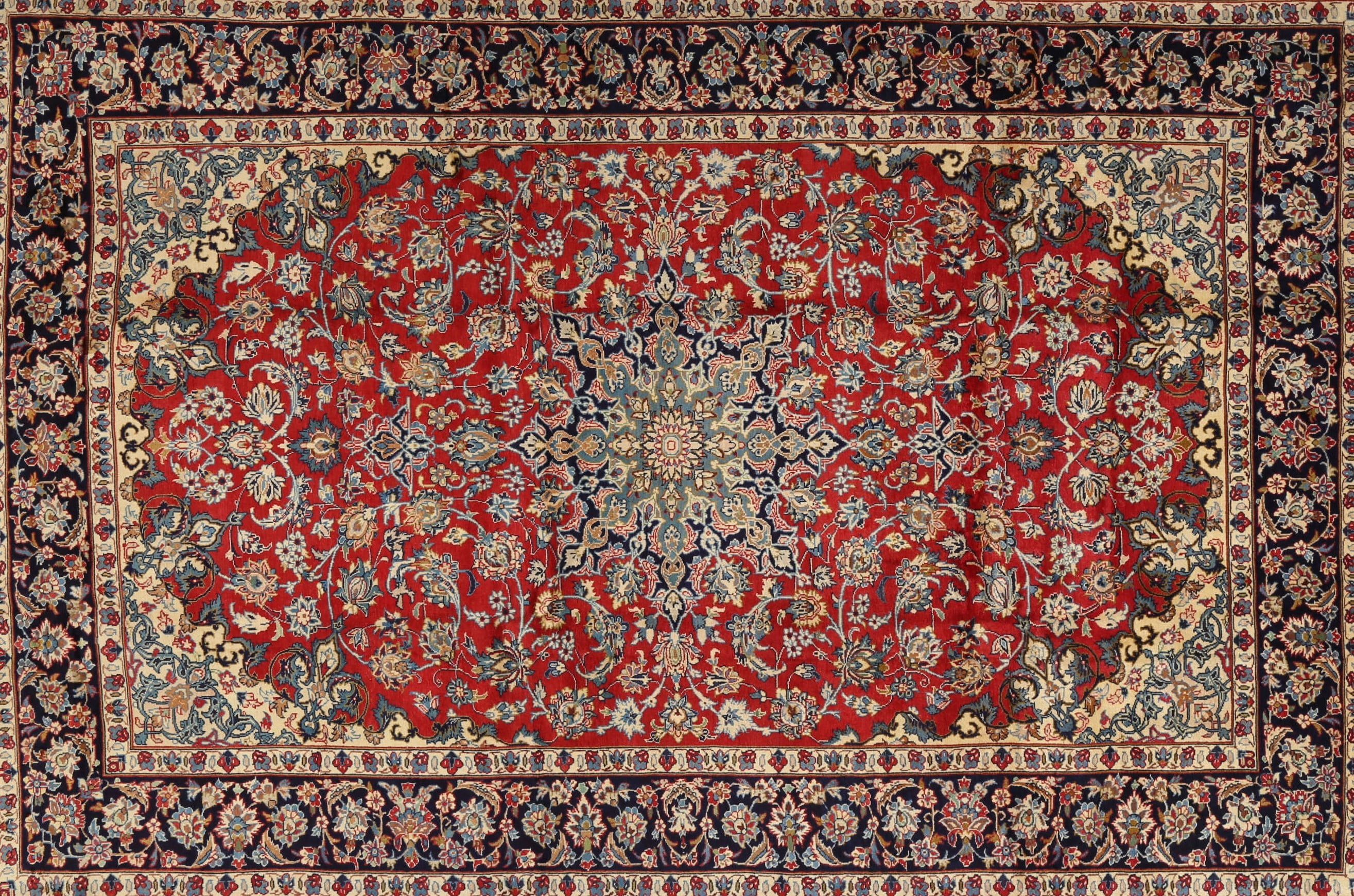 Ahgly Company Indoor Rectangle Traditional Saffron Red Persian Area ...