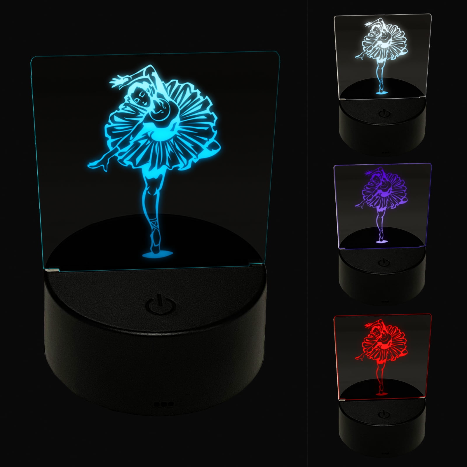 Ballerina En Pointe Pose LED Night Light Sign 3D Illusion Desk ...
