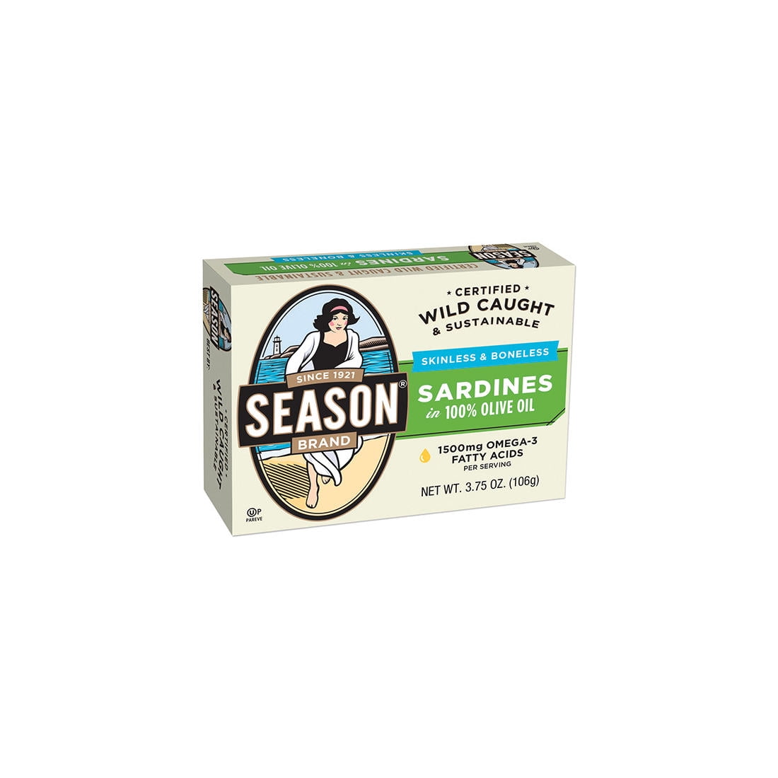 Season Skinless and Boneless Sardines Olive Oil 5 Pk. 3.7 oz.- Canned ...