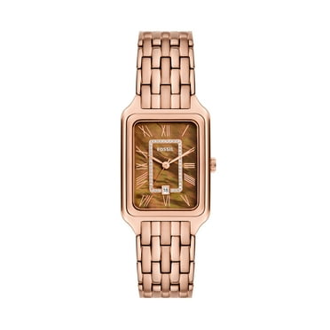 Fossil Women's Virginia Three-Hand Day-Date, Rose Gold-Tone Stainless ...