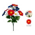 6 Heads 12 Flowers Artificial Red White And Blue Bouquet For 4th Of ...