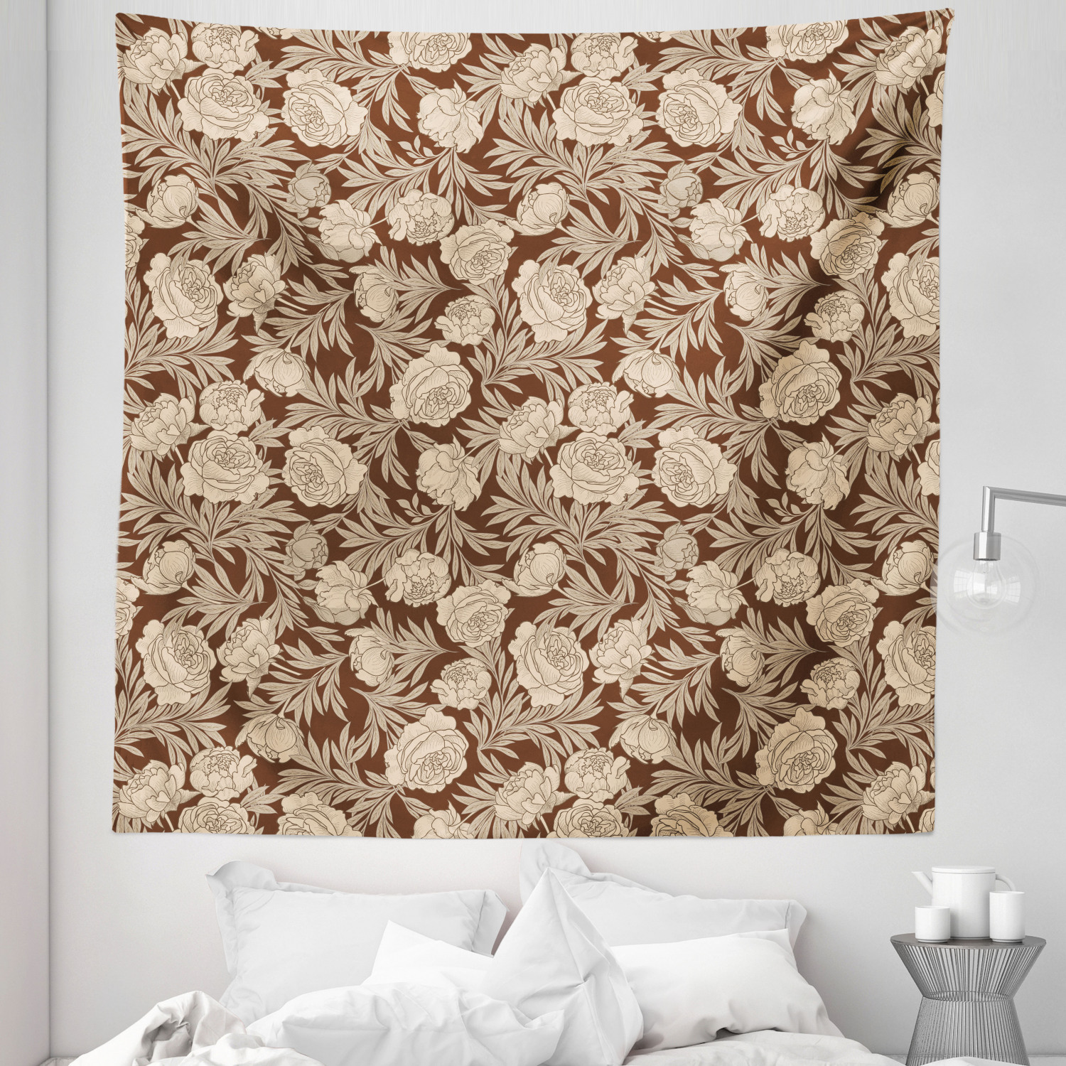 Flower Tapestry, Blooming Romantic Rose Bouquet Expressing Love Vintage ...