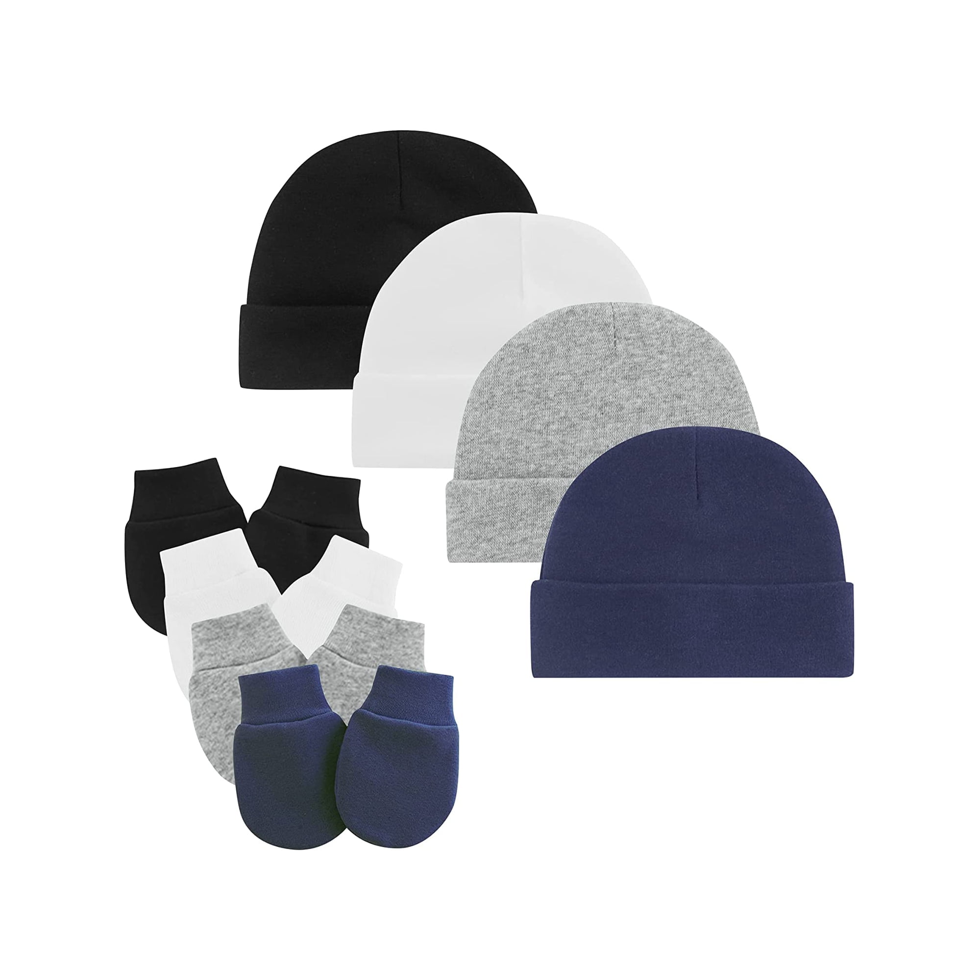 FOREEMME Baby Beanies for Boys Girls Newborn Baby Hat with Mittens Cute ...