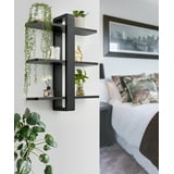Gronda Adjustable Floating Shelves for Wall 3 Tier 20In Wood Storage ...