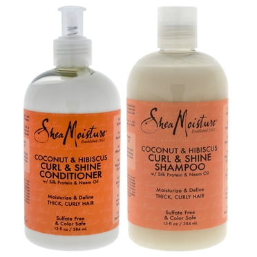SheaMoisture Shampoo and Conditioner Set (13 Oz Ea) + Detangler (8 Oz ...