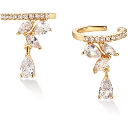 FanShowGold Ear Cuff Earring 18K Gold Plated Non Pierced Ear Cartilage ...