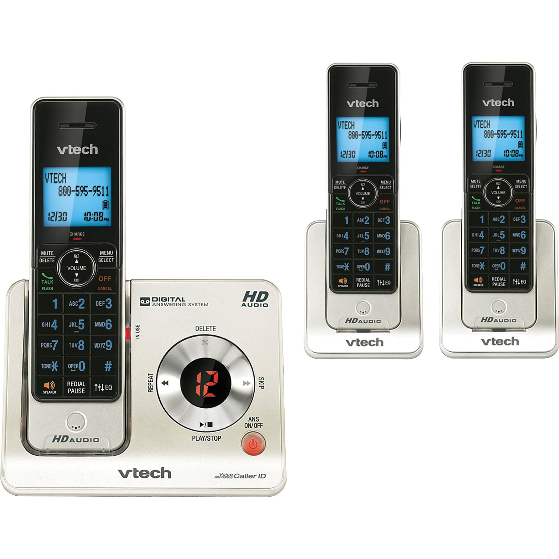 VTech LS6425-3 DECT 6.0 Expandable Cordless Phone with Answering System ...