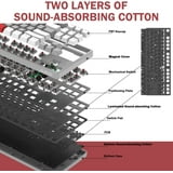 Ajazz AK873 Wired Hot Swappable Mechanical Keyboard, Coiled Cable, 22 ...