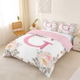 Catabedysis Vintage Plant Flowers Bedding,Pink Alphabet G Design Duvet ...