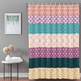 Bohemian Shower Curtain Set with Hooks, Tribal Geometric Stripes Purple ...