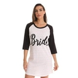 Just Love 100% Cotton Sleep Dress for Women Baseball Sleeve Nightshirt ...