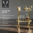 Viski Belmont Gold Stainless Steel Bar Cart with Mirror Shelves and ...