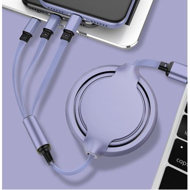 onn. 3-in-1 Multi-Tip USB Charging Cable, Type-C, Micro-USB, Lightning ...